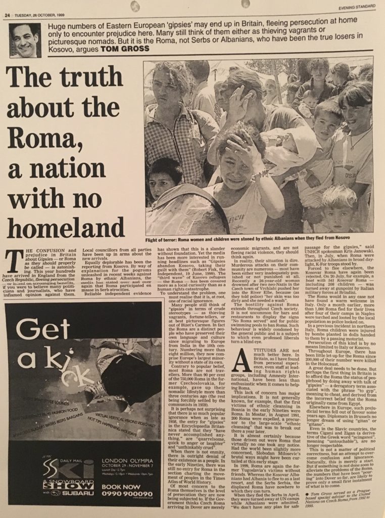 Roma, A Nation with No Homeland (Evening Standard) – Tom Gross